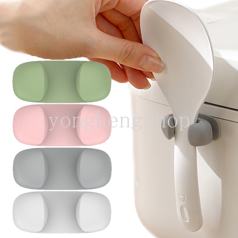 Silicone Rice Scoop Holder Self-Adhesive Tableware Rice Ladle Storage ...