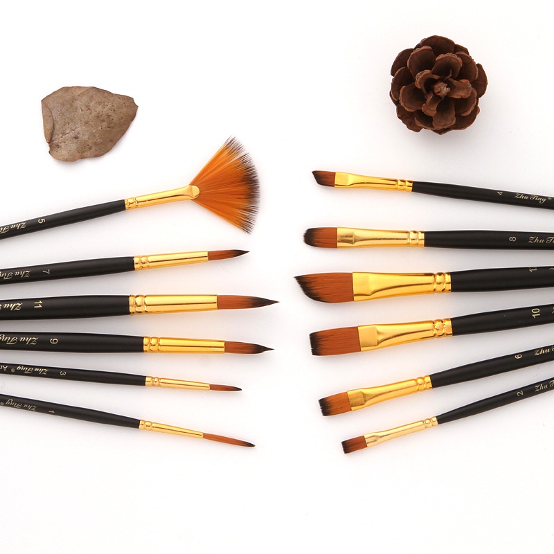 ★Fast Delivery★ Artists Paint Brush Set Nylon Hair Matte Acrylic ...