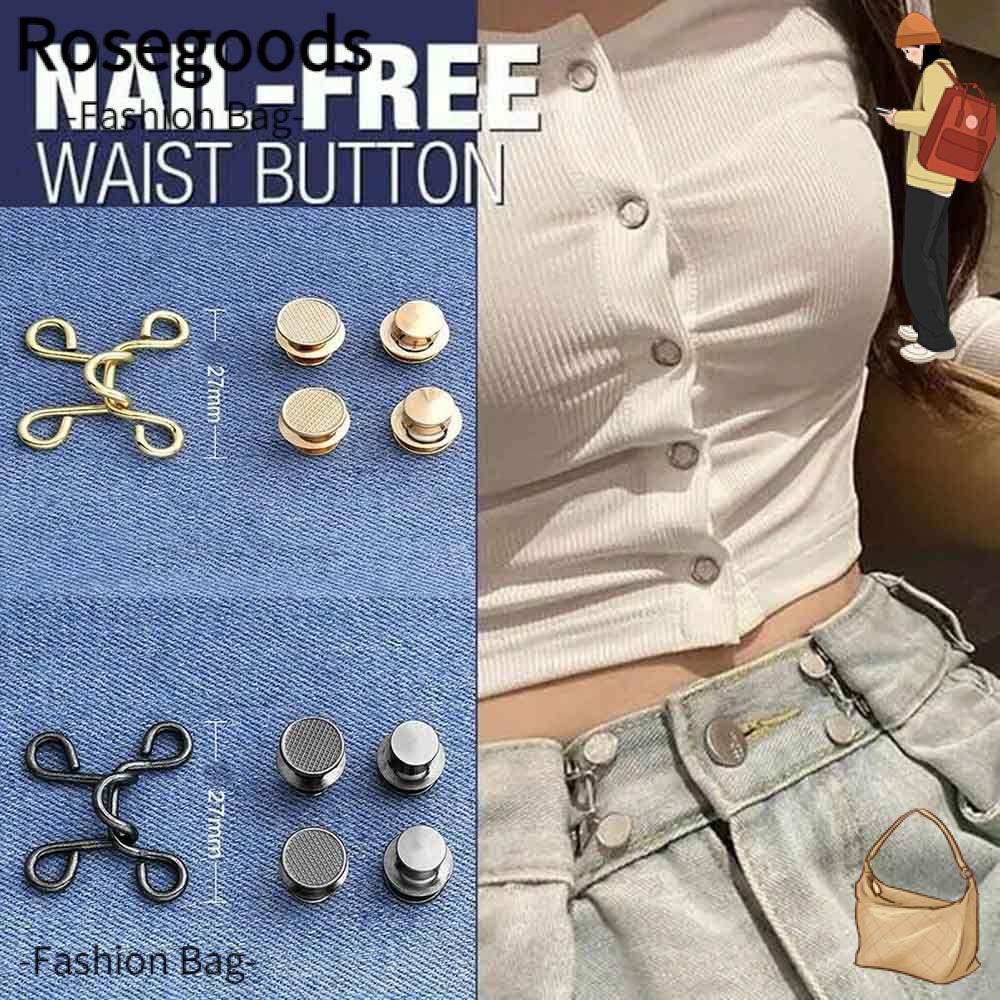 ROSE 27/32MM Fashion Waist Buckle Extender Resuable Waist Closing Nail ...