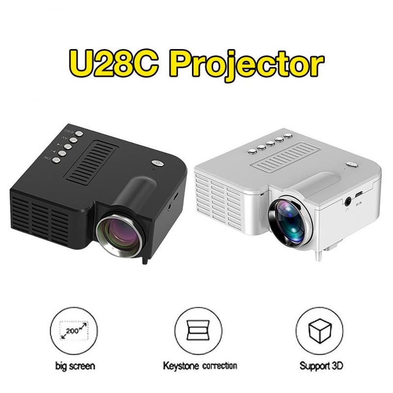 Mini Video Projector UC28C 3D HD LED Portable Home Theater Cinema 1080P ...