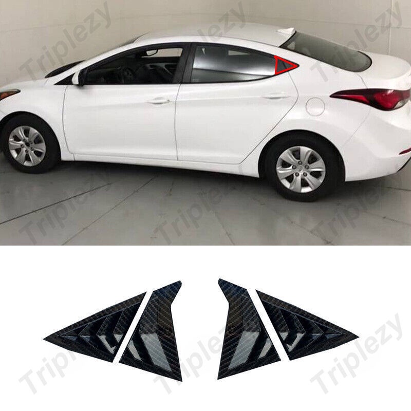 2Pcs Carbon Fiber Rear Triangle Side Vent Window Scoop Louver Cover ...
