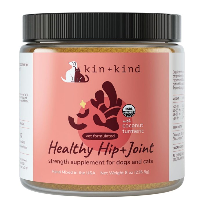 kin+kind Organic Hip and Joint Pet Supplement, Inflammation and Bone ...