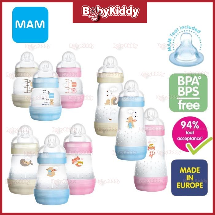 MAM Easy Start Anti Colic Feeding Bottle 130ml | 160ml | 260ml with Silicone Teat | Shopee Malaysia