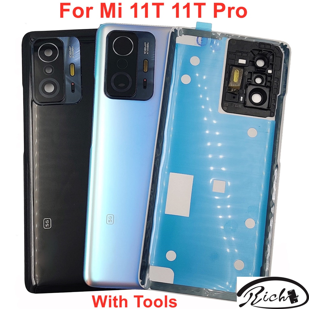 For Xiaomi Mi 11T 11T Pro 5G Original Glass Back Door Lid Battery Cover ...