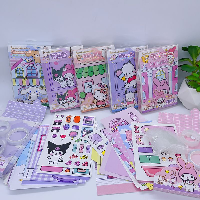 DIY Cartoon quiet book Educational Kuromi homemade book Melody quiet ...