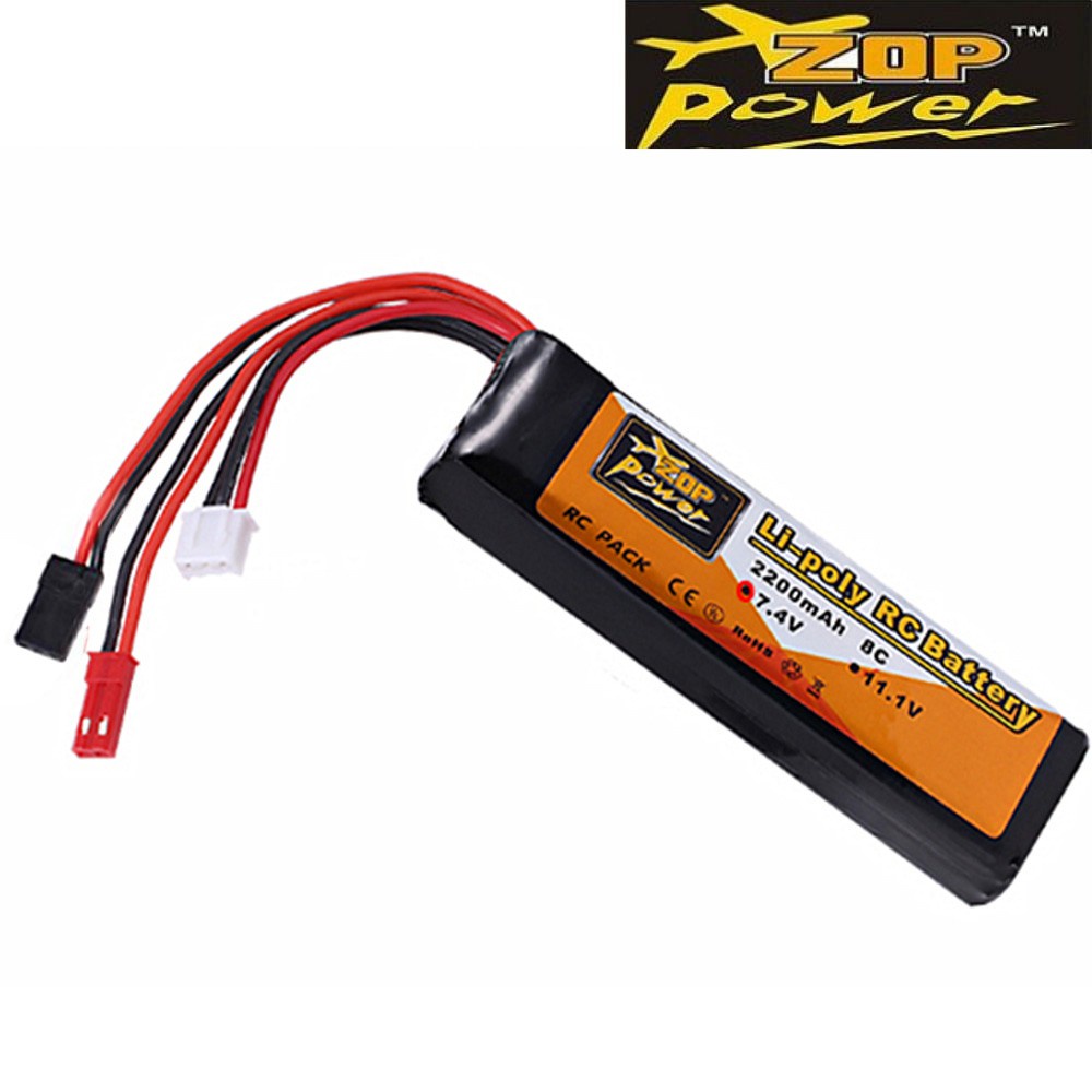ZOP Power lipo battery TX pack 7.4V 2200mAh 8C 2S ( for futaba 8fg/12fg ...