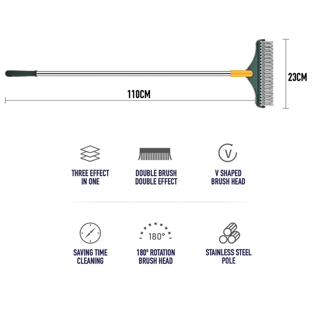 GD 3 In 1 Magic Brush Broom Toilet Brush Floor Window Scraper Pemberus ...