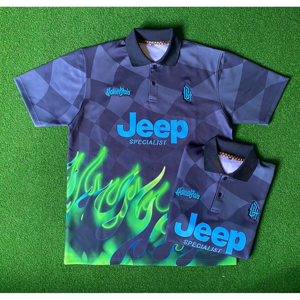 Daddyhood X Homebois Flame FNF OG Men's Fashion Polo Shirt Baju Retro ...