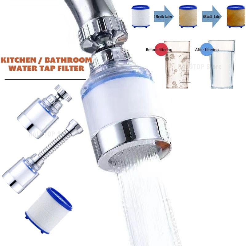 Water Filter Faucet Rotatable Tap Bubbler Extender Adapter Faucet ...