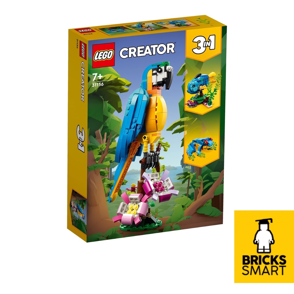 LEGO 31136 Creator Exotic Parrot Building Toy Set (253 Pieces) | Shopee ...