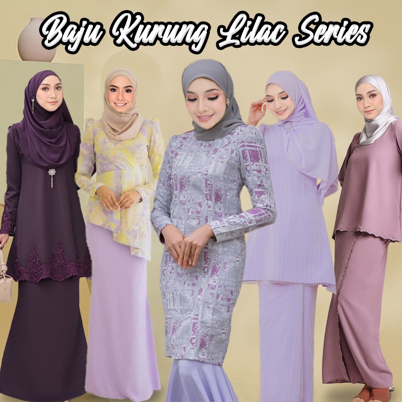 Baju Kurung Moden Lilac Kurung Baju Raya 2023 Baju Tunang Murah Nikah ...