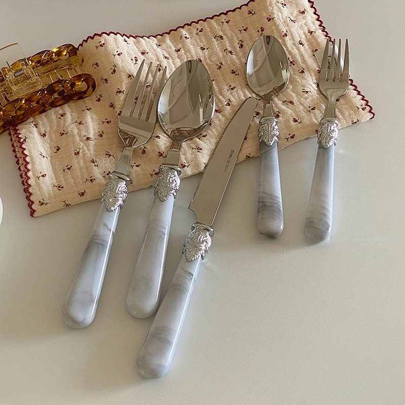Retro Cutlery Set Stainless Steel Spoon Fork Steak Knife Tableware ...