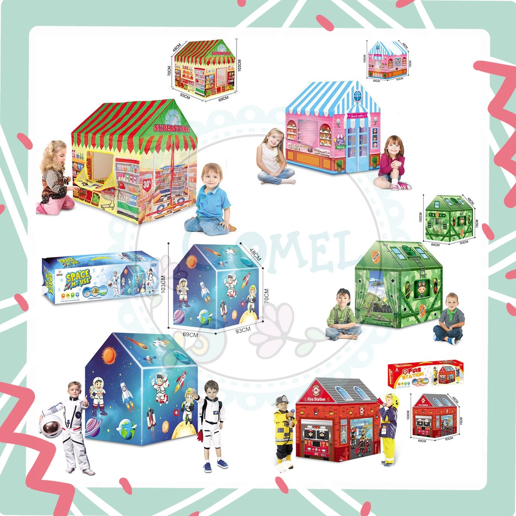 Comel Kids Tent Portable Folding Tent Role Play Military Army Tent ...
