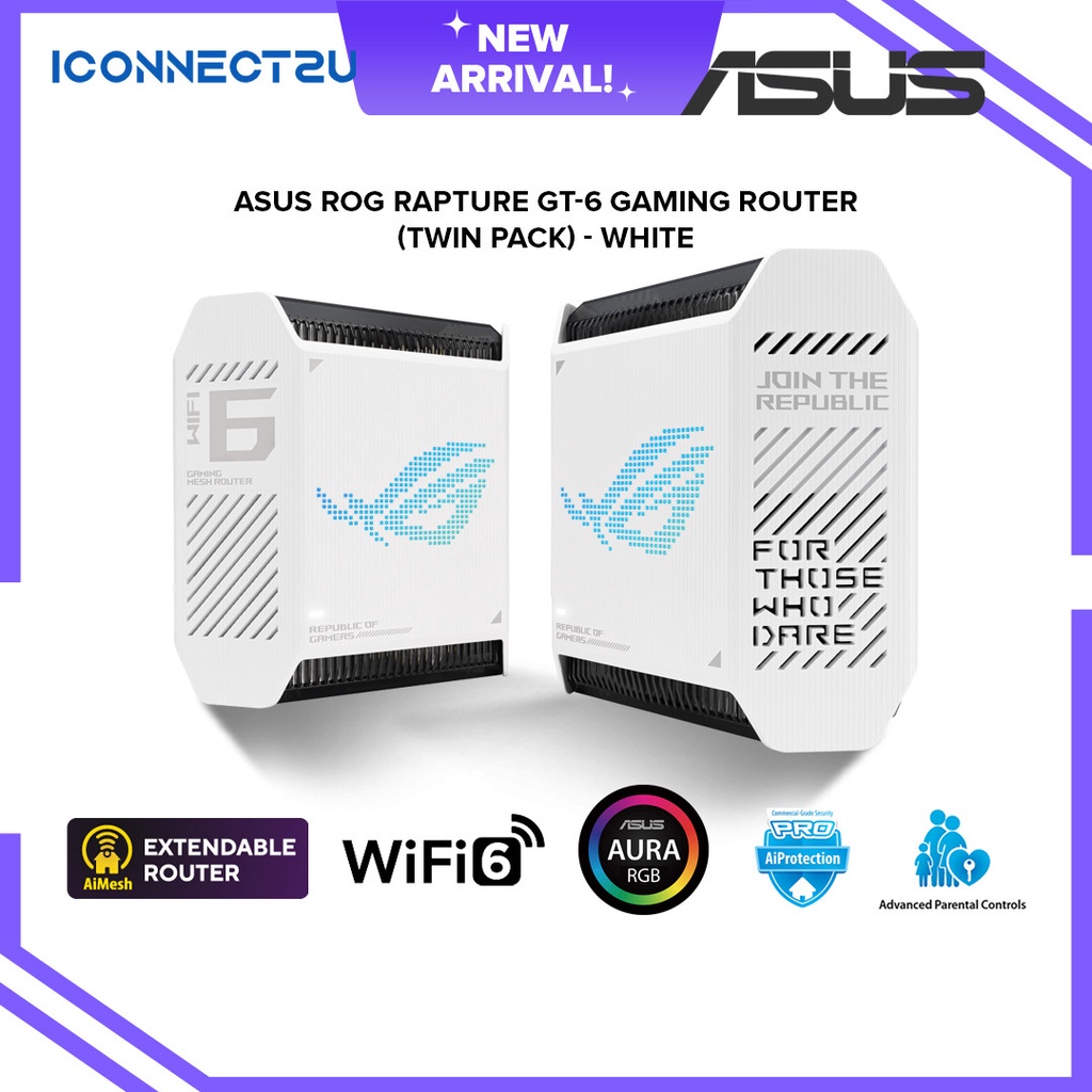 Asus ROG Capture GT6 AX10000 Wifi 6 Gaming Mesh System Router ...