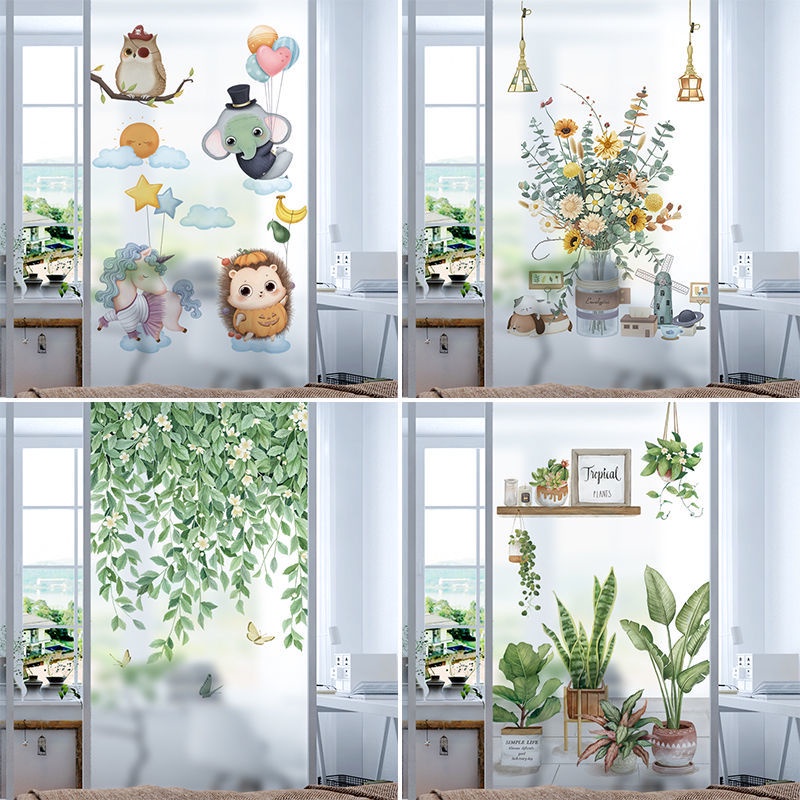 Static Repeatable Glass Film Window Stickers Anti-peeping Matte Toilet ...