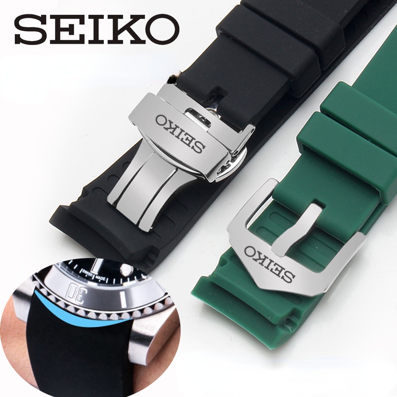 Curved End Strap 18/19/20/21/22mm Soft Silicone Watch Band for Seiko ...