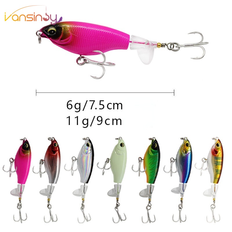 Fishing Lure 6g/11g Rotating Tail Popper Floating Lure Propeller ...