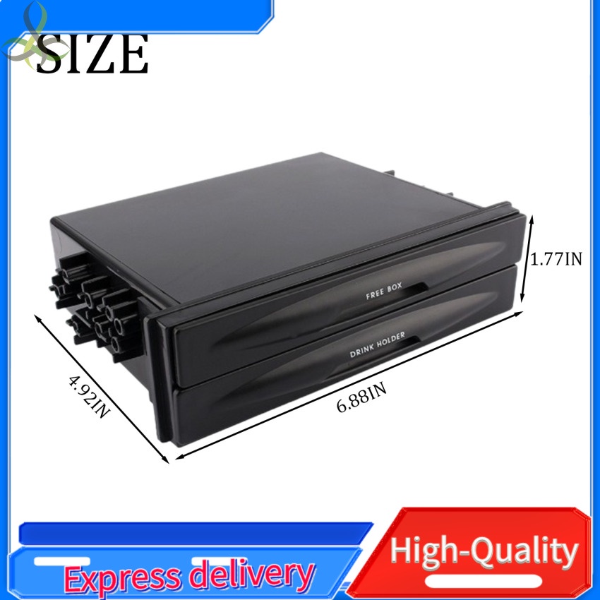 Car Cup Drink Holder Storage Box Organizer Double Din Radio Pocket Car ...