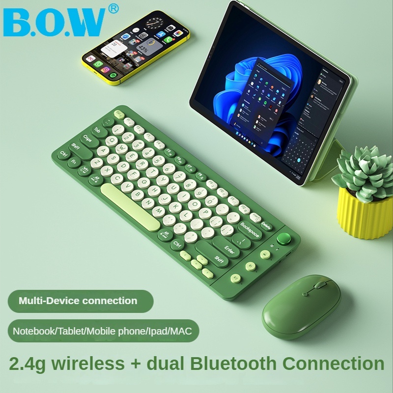 Multi-Device Type-c Rechargeable 2.4G USB Wireless Bluetooth Keyboard ...