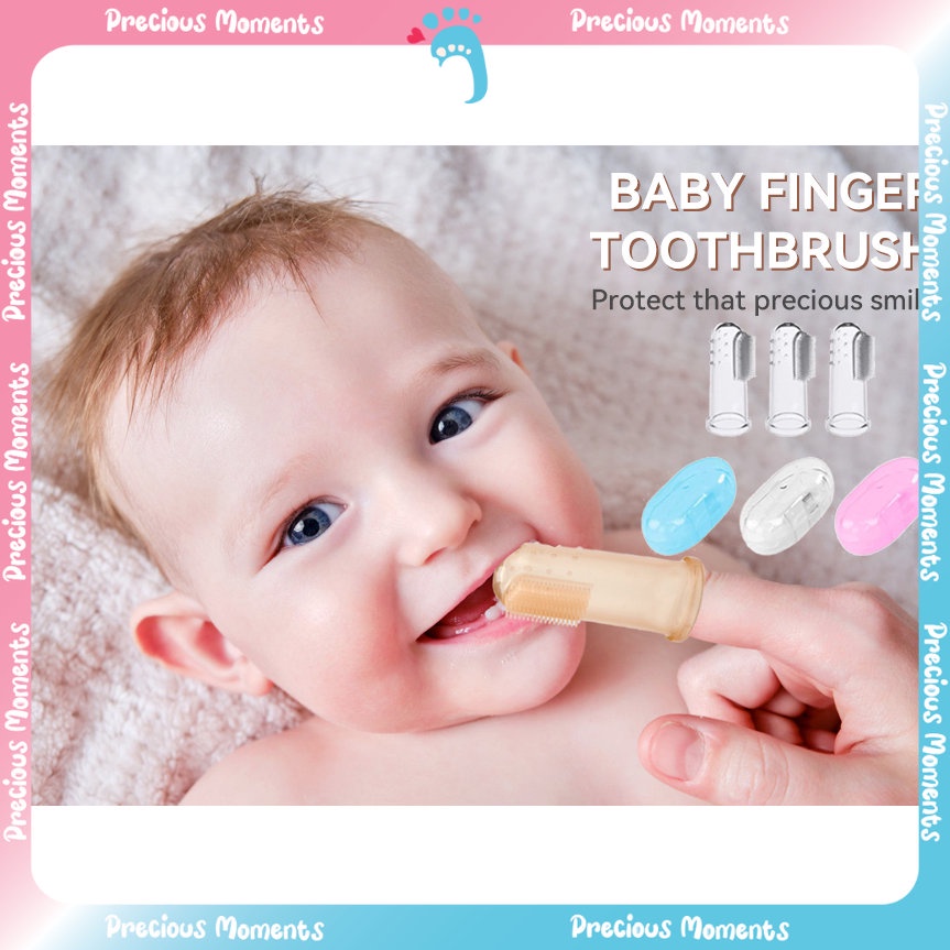 PM Baby Silicone Finger Toothbrush & Gum Massager with Hygiene Storage ...