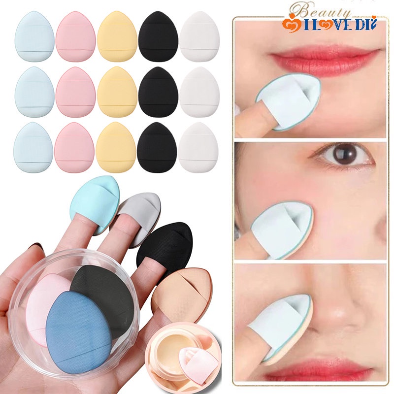 5 Pcs/ Box Mini Finger Puff Set/ Professional Wet Dry Usable Makeup ...