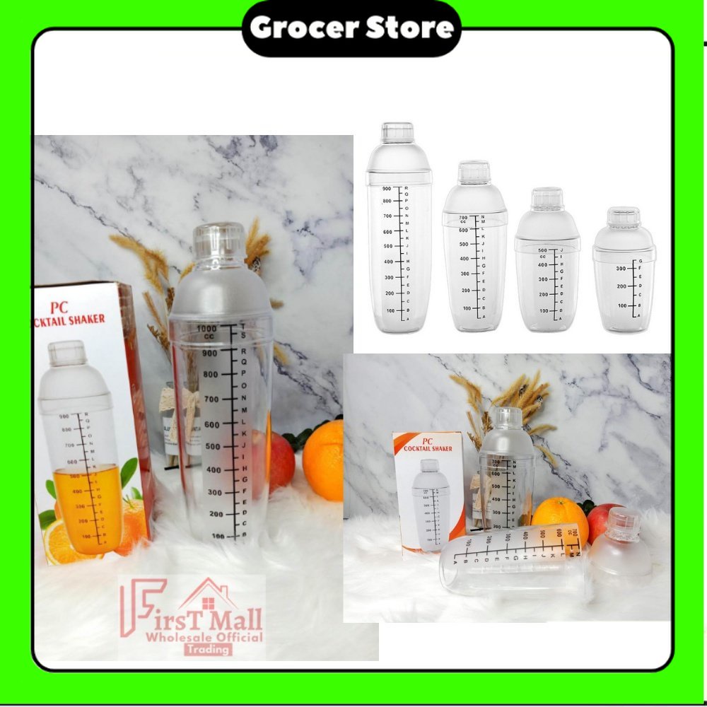 Drink Mixer Shaker/Transparent Cocktail Shaker with Scale Cocktail Hand ...