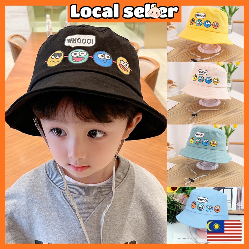 Aikoky 1-4Y Kids Hat Topi Cartoon Fashion Bucket Hat Korean Style Cute ...