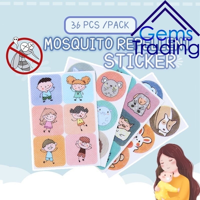 (36pcs/pack) Cartoon Mosquito Repellent Stickers Patch Safe Natural ...
