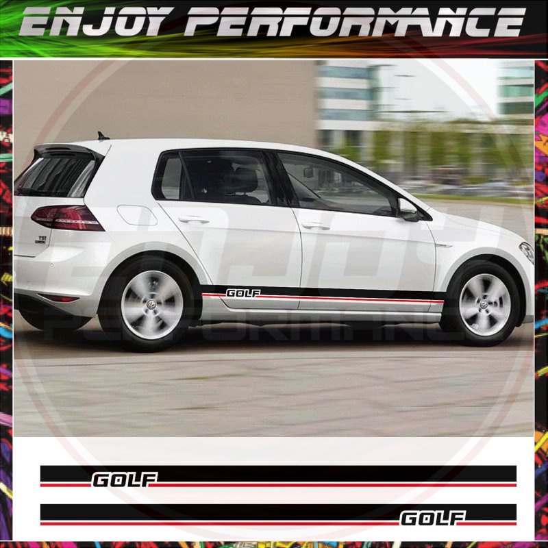 Auto Sport Styling Vinyl Decals Car Door Side Stripes Skirt Stickers ...