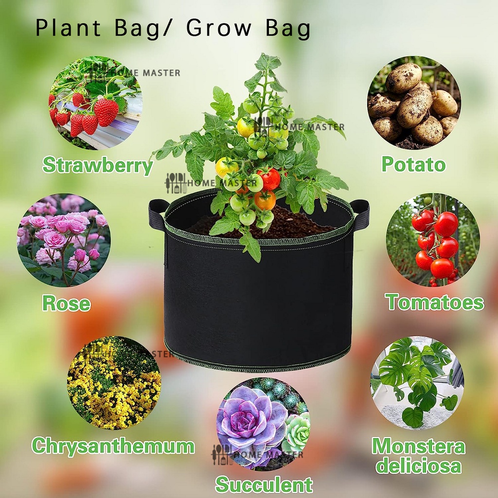 Non-Woven Grow Bag Plant Bag Gardening Bags Flower Pots Compost Bin ...