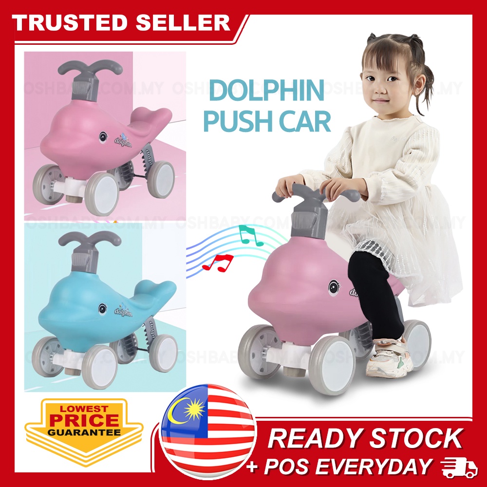 DOLPHIN PUSH CAR Push Balance Bike Kid Ride On Toy No Foot Pedal Kids ...