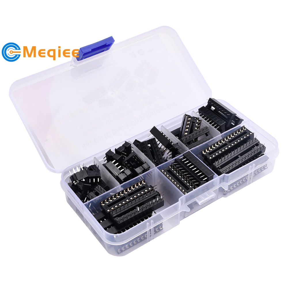 66Pcs Pitch 6 8 14 16 18 24 28 Pin DIP IC Sockets Solder Type Adaptor ...