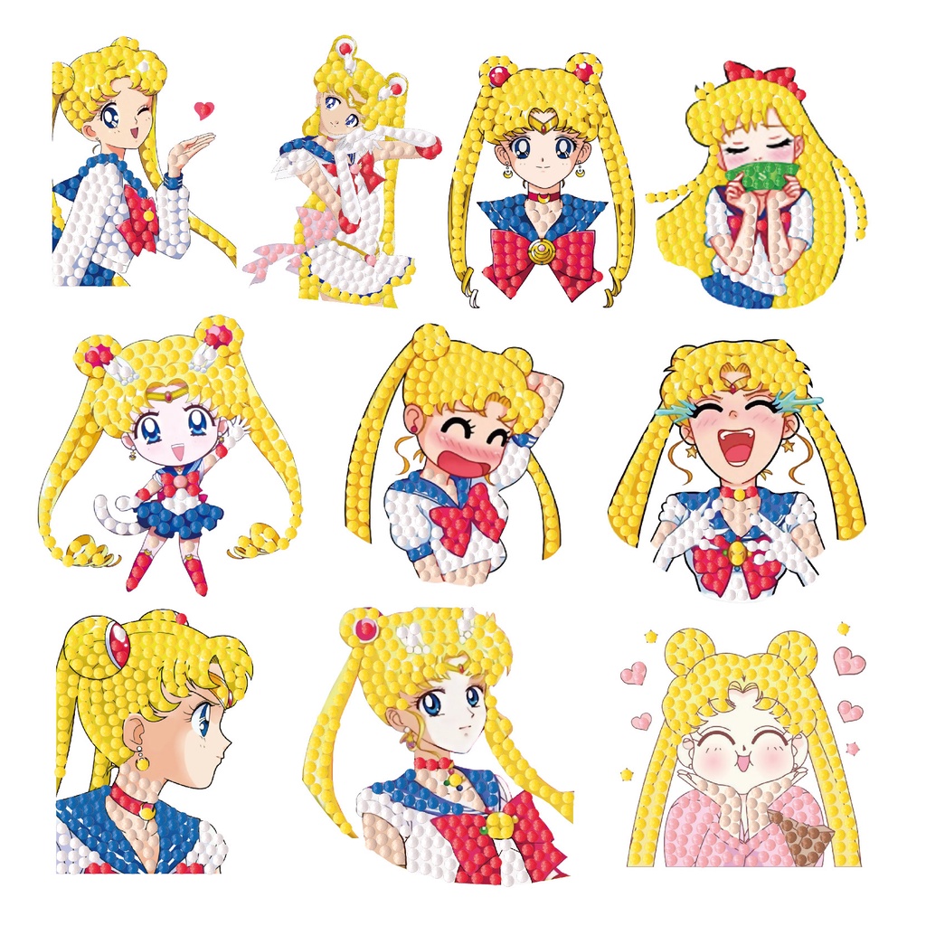 Cartoon Sailor Moon Rhinestone Diamond DIY Painting Spongebob Crystal ...