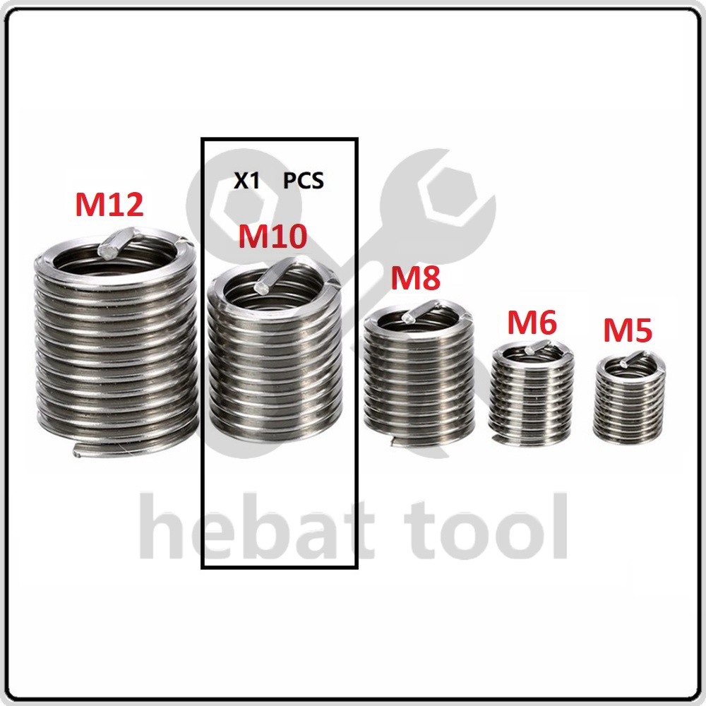 Helicoil Threaded Insert M5/M6/M8/M10/M12 Stainless Steel Thread Repair ...