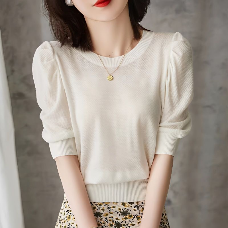New Fashion Short Sleeve Knitted Women's Ice Silk Top | Shopee Malaysia