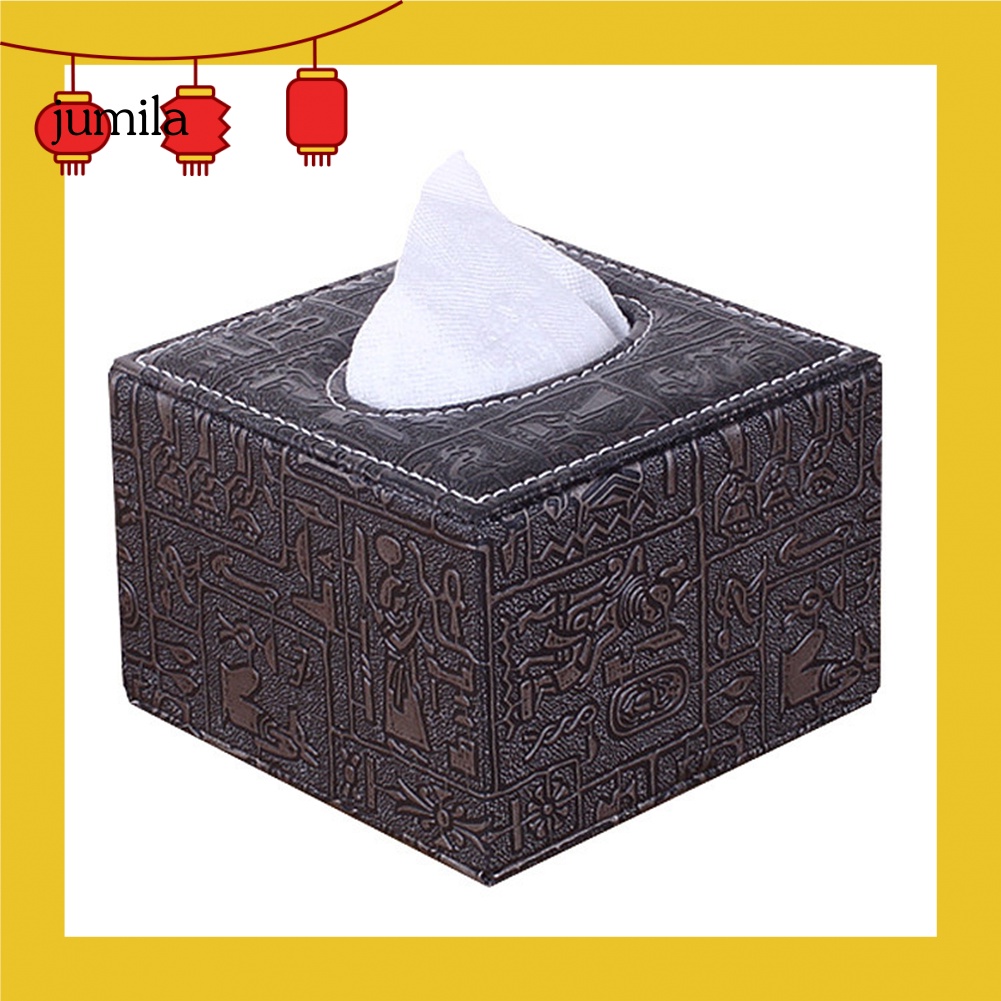 [JU] Faux Leather Square Paper Holder Tissue Dispenser Storage Box Car ...