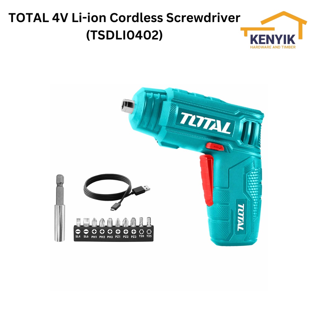 TOTAL 4V Li-ion Cordless Screwdriver (TSDLI0402) | Shopee Malaysia