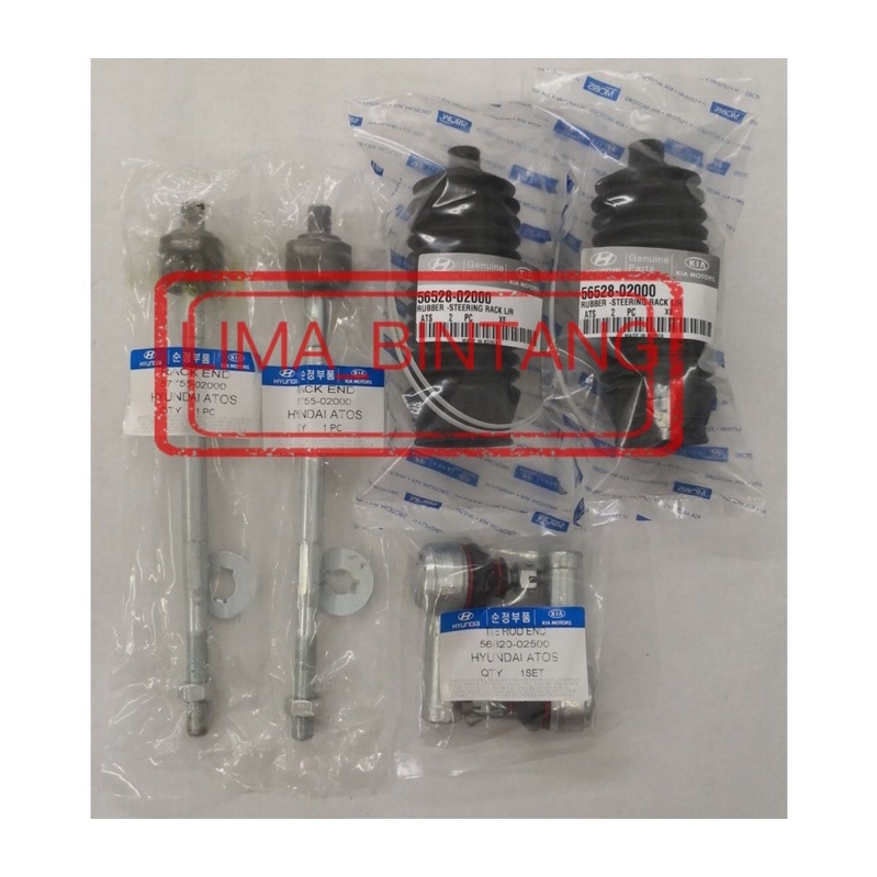 (1 SET) Tie Rod End+Rack End+Steering Boot Cover (HYUNDAI OEM) for ...