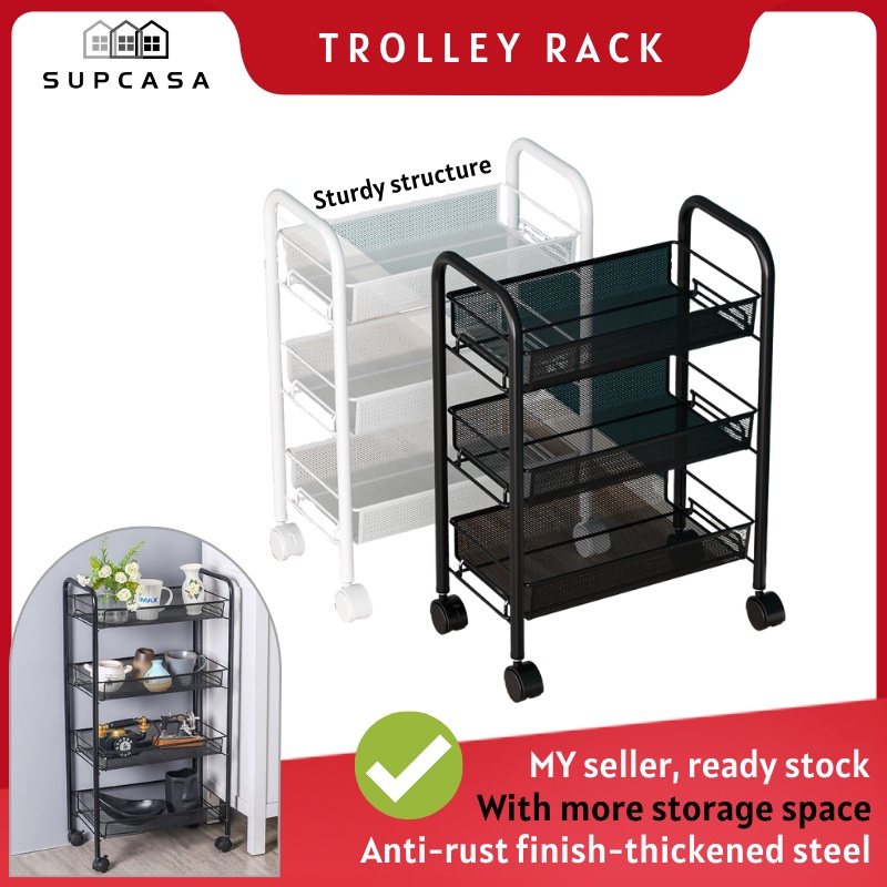 Trolley Rack IKEA Metal Steel Trolley Multipurpose Storage Rack Rak ...