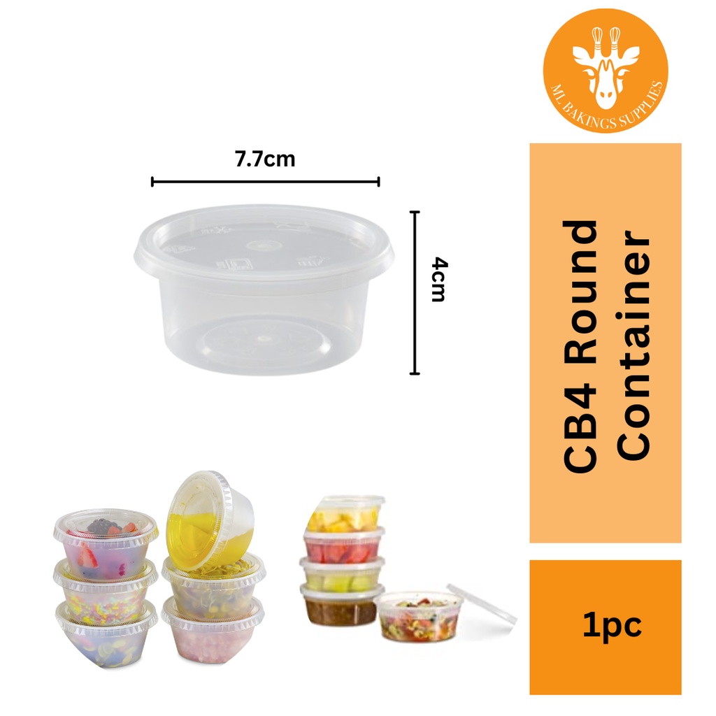 [READY STOCK] 4oz/CB4 Round Container with Lid Disposable Plastic PP ...