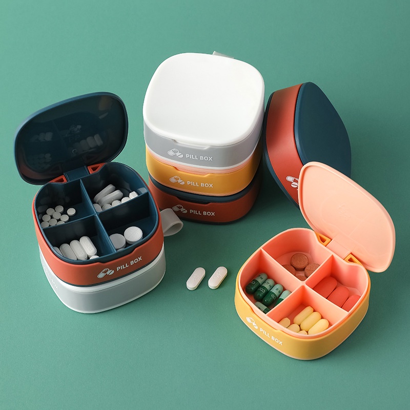 Portable Pill Box Travel Daily Pill Organizer Compact Purse Pocket ...