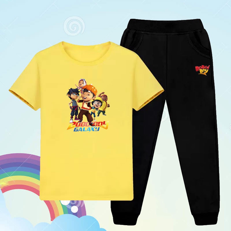 Boboiboy Boy T Shirt Summer New Baju Set Seluar Shirt Short Sleeve ...