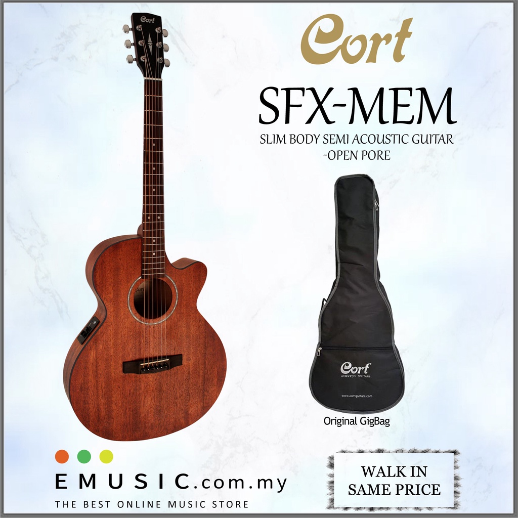 Cort SFX-MEM OP Open Pore Slim Body All Mahogany Acoustic Electric ...