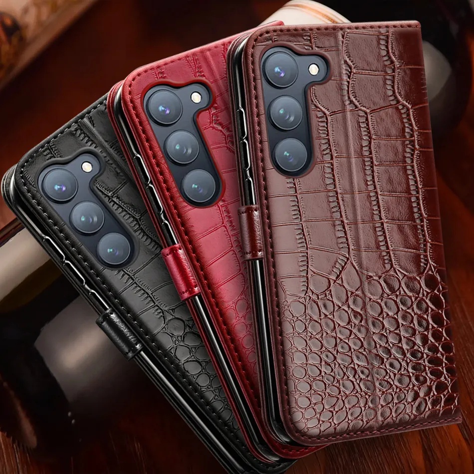 Crocodile PU Leather Phone Case For Samsung Galaxy A24 A34 A54 A14 M14 ...