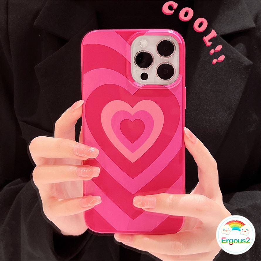 Pink Heart Shape iPhone Case Casing Compatible for iPhone 14 13 12 11 ...