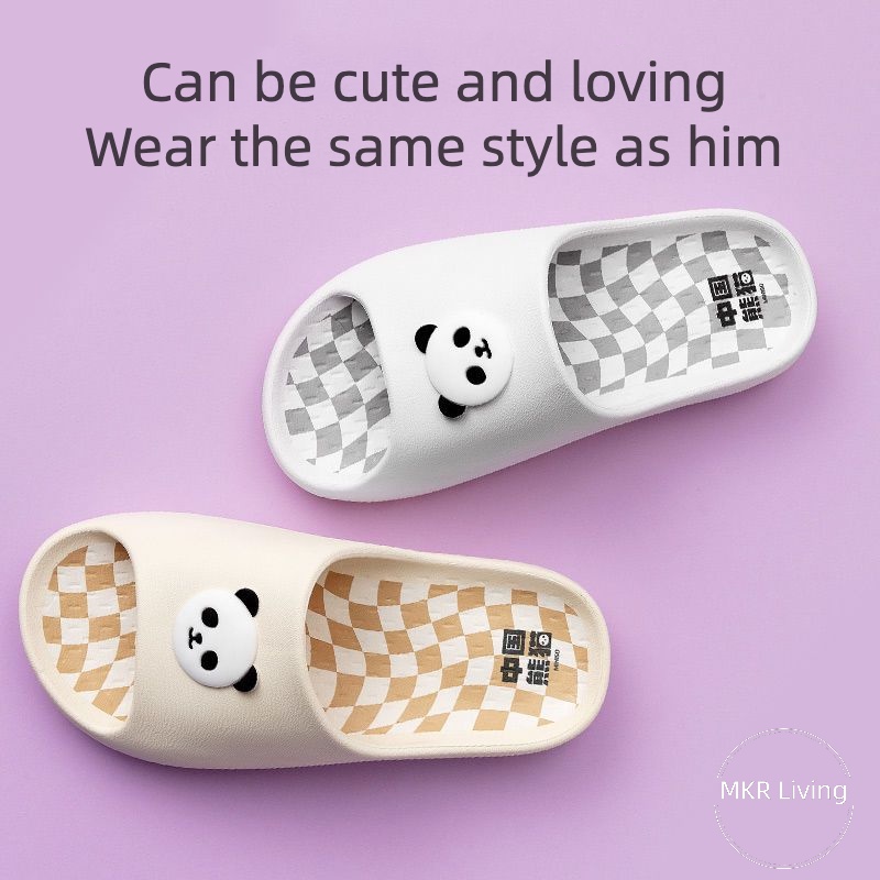 MINISO Summer Panda Slippers - Women's Indoor House Slippers, Anti-Slip ...