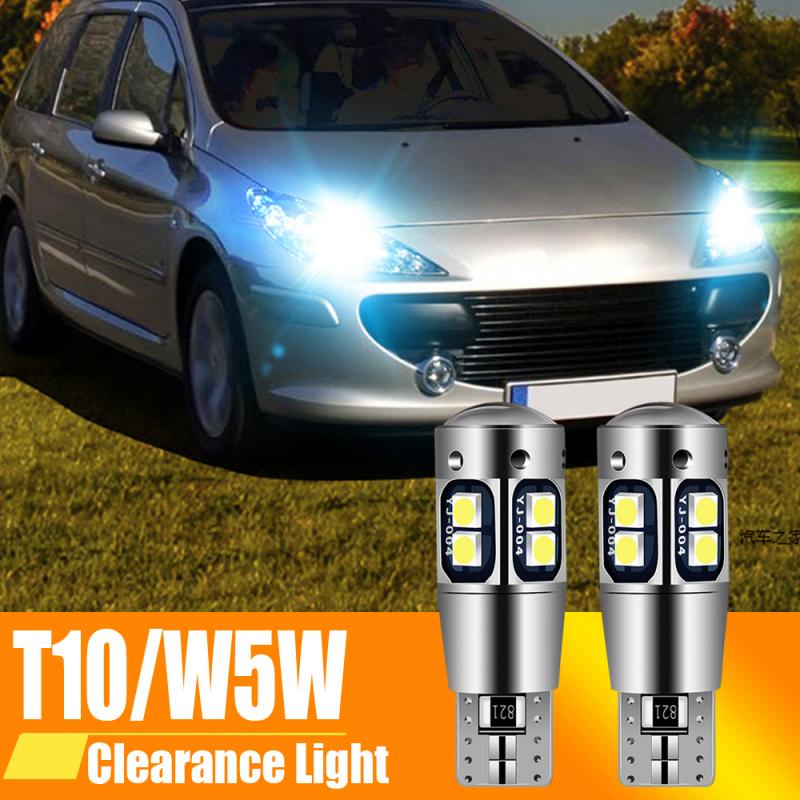 2x W5W T10 LED Canbus No error 12V 6000K 3030 10 SMD Car 5W5 LED Bulb ...