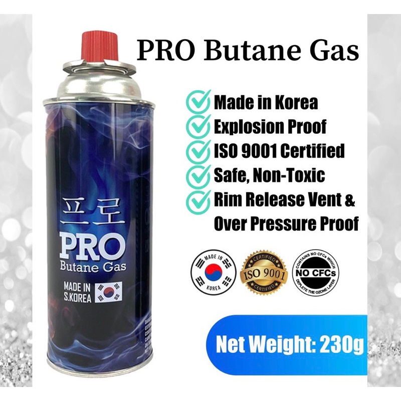 PRO BUTANE GAS 230g Dapur Gas Tin/Cartridge Portable for Camping Hiking ...