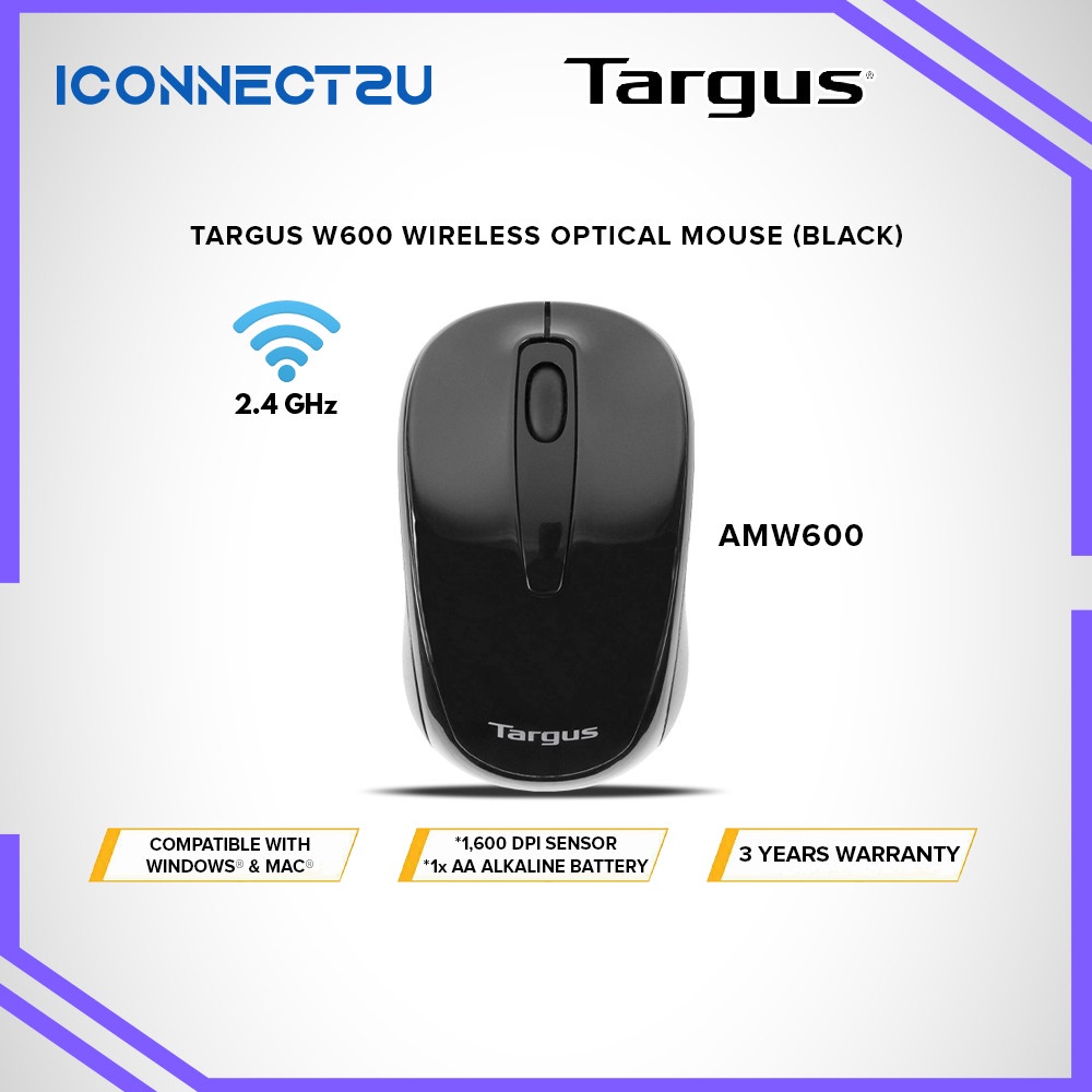 Targus W600 Wireless Optical Mouse - Black (AMW600) | Shopee Malaysia