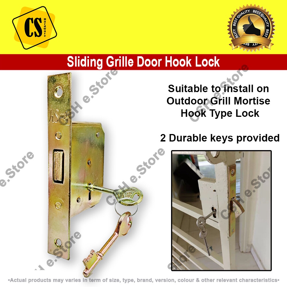 Sliding Grille Door Hook Lock for Iron Metal Grill Gate Front Door ...